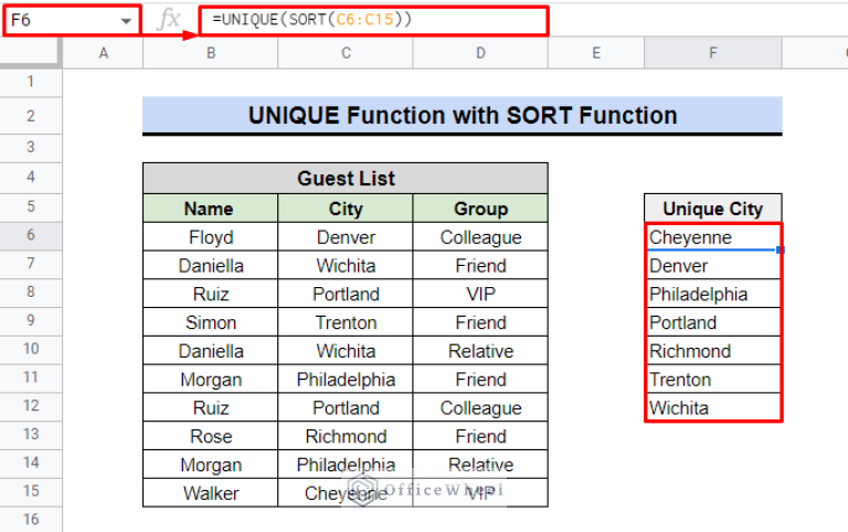 How to Use UNIQUE Function in Google Sheets (5 Applications)