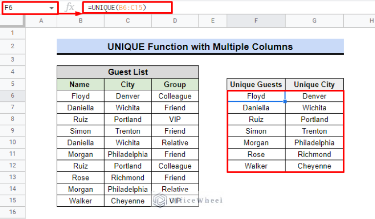 How to Use UNIQUE Function in Google Sheets (5 Applications)