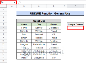 How to Use UNIQUE Function in Google Sheets (5 Applications)
