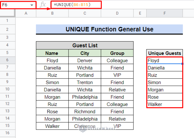 How to Use UNIQUE Function in Google Sheets (5 Applications)