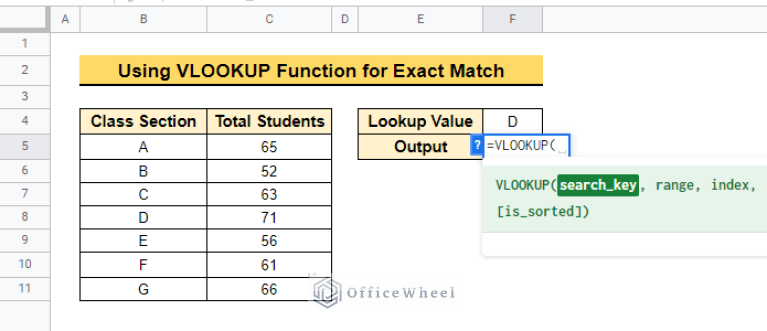 How to Use VLOOKUP Function for Exact Match in Google Sheets