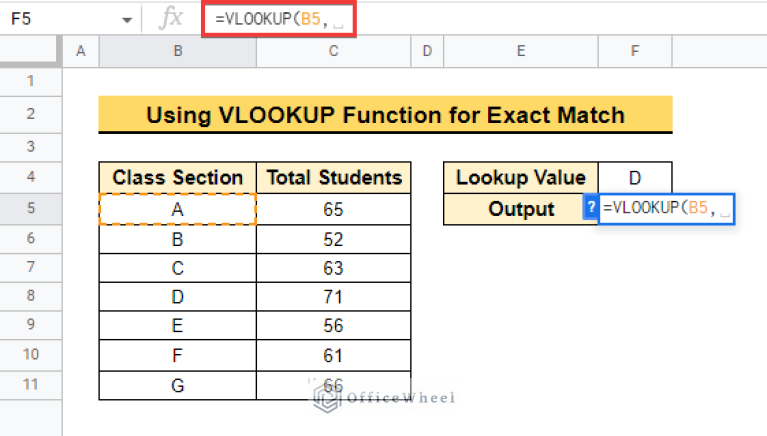 How to Use VLOOKUP Function for Exact Match in Google Sheets