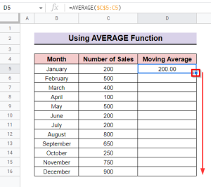 How to Calculate Moving Average in Google Sheets (2 Ways)