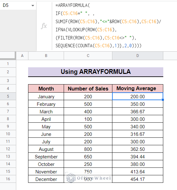 How To Calculate Moving Average In Google Sheets 2 Ways 