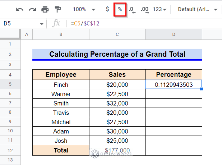 How to Calculate Percentage in Google Sheets (4 Ideal Examples)