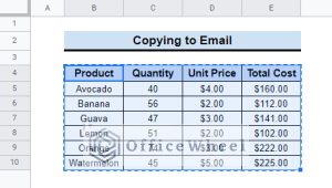 How to Copy and Paste a Table from Google Sheets (6 Examples)