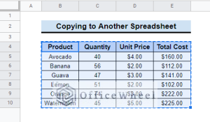 How to Copy and Paste a Table from Google Sheets (6 Examples)