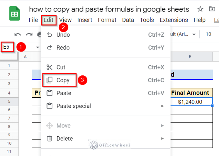 How To Copy And Paste Formulas In Google Sheets 4 Easy Ways 