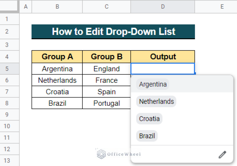 How to Edit Drop-Down List in Google Sheets - OfficeWheel