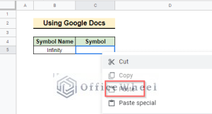 How to Insert Infinity Symbol (∞) in Google Sheets (2 Simple Ways)