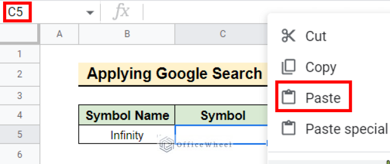 How to Insert Infinity Symbol (∞) in Google Sheets (2 Simple Ways)
