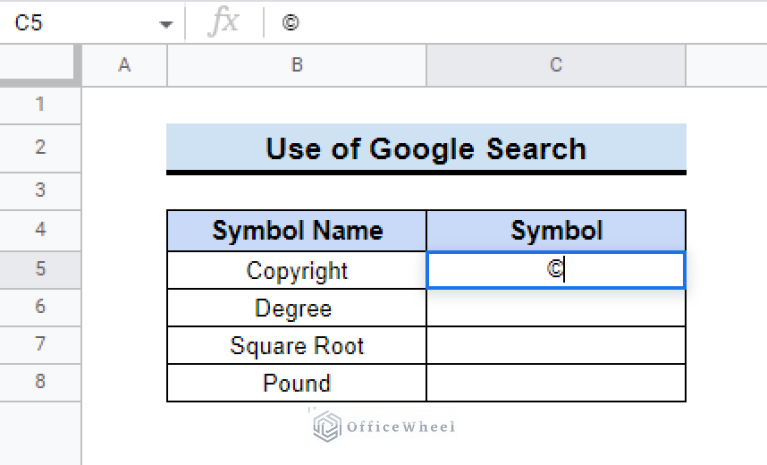 How to Insert Symbol in Google Sheets (3 Easy Ways)