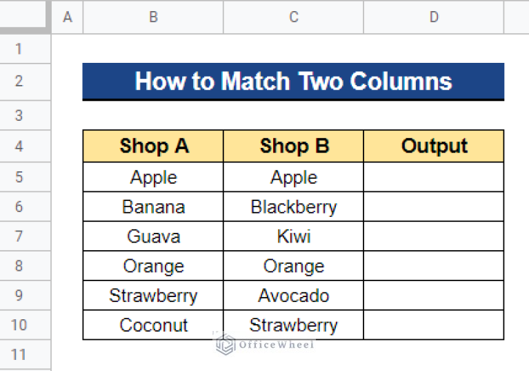 How To Match Cells Between Two Columns In Google Sheets 6 Ideal Methods how-to-match-cells-between-two-columns-in-google-sheets-6-ideal-methods