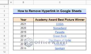 How to Remove Hyperlink in Google Sheets (5 Simple Ways)