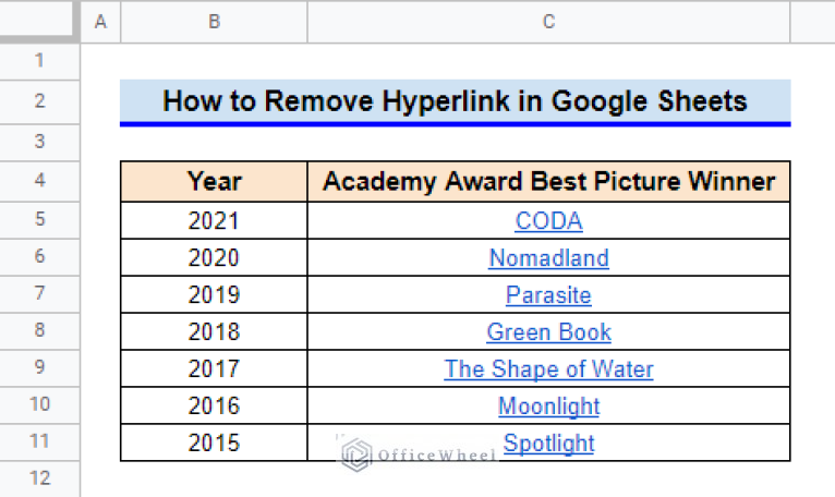 How to Remove Hyperlink in Google Sheets (5 Simple Ways)