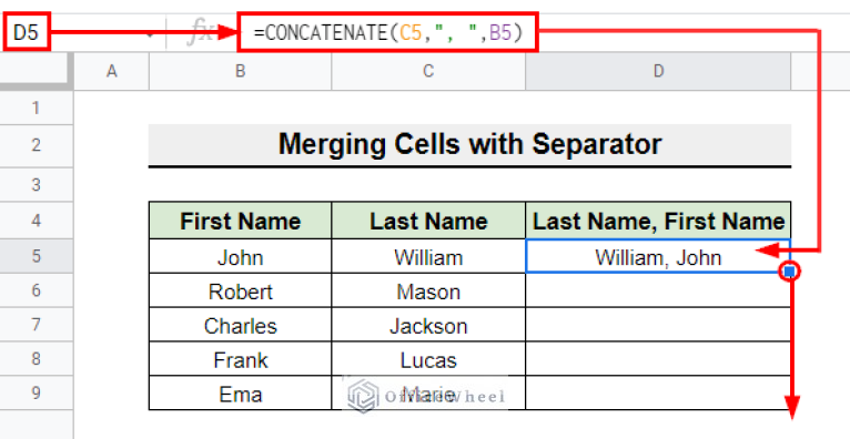 How to Use CONCATENATE Function in Google Sheets