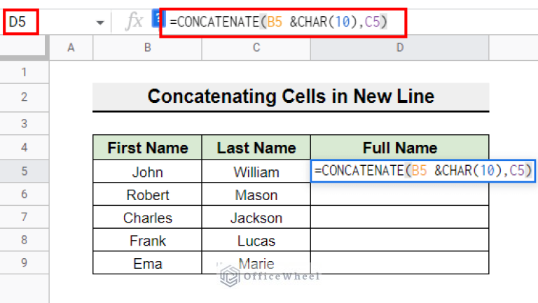 How to Use CONCATENATE Function in Google Sheets