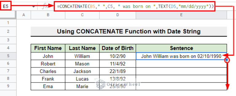 How to Use CONCATENATE Function in Google Sheets