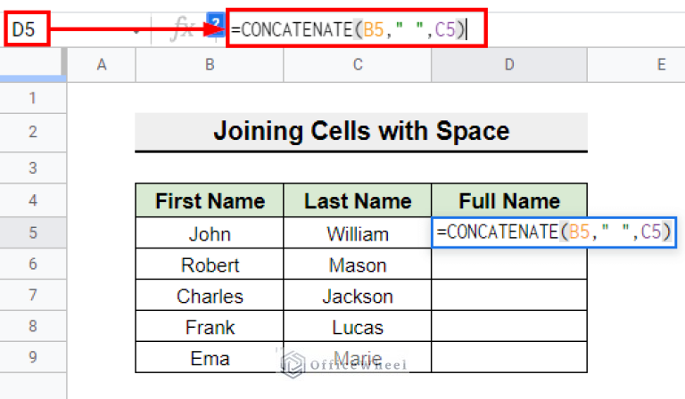 How to Use CONCATENATE Function in Google Sheets