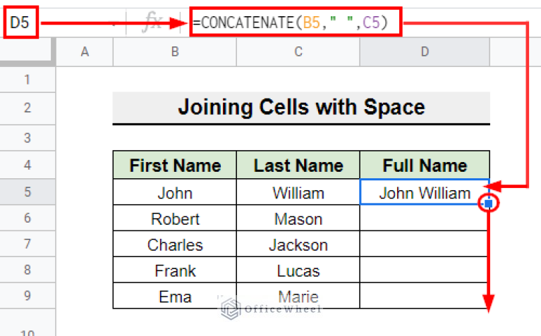 How to Use CONCATENATE Function in Google Sheets