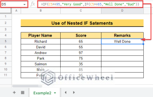 How to Use Nested IF Statements in Google Sheets (3 Examples)