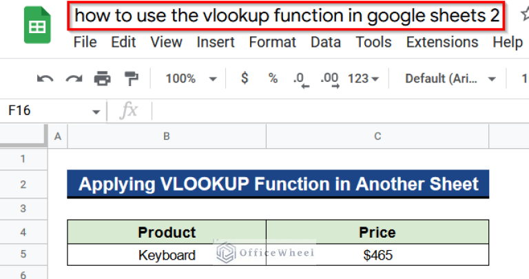 How to Use the VLOOKUP Function in Google Sheets