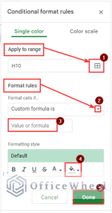 Google Sheets IF Statement in Conditional Formatting