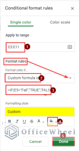 Google Sheets IF Statement in Conditional Formatting