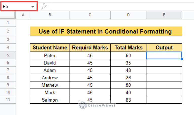 Google Sheets IF Statement in Conditional Formatting