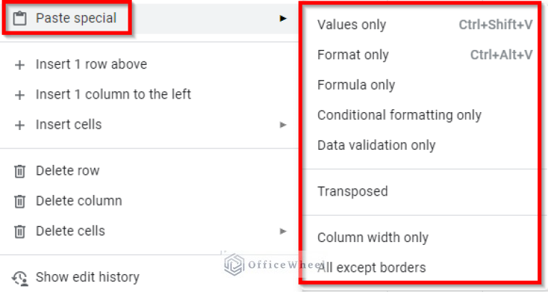 How to Use Paste Special in Google Sheets (8 Examples)