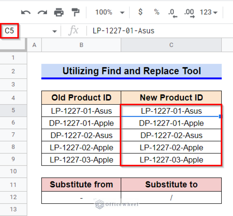 How to Use SUBSTITUTE Function in Google Sheets (7 Examples)