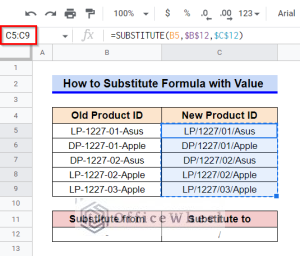 How to Use SUBSTITUTE Function in Google Sheets (7 Examples)