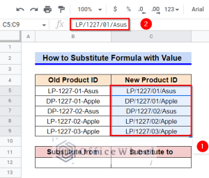 How to Use SUBSTITUTE Function in Google Sheets (7 Examples)