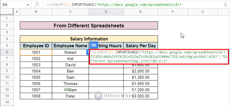 How to VLOOKUP Between Two Google Sheets (2 Ideal Examples)
