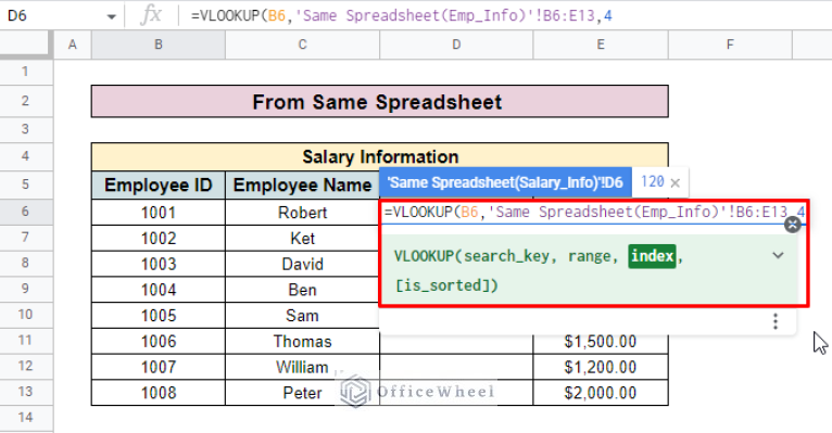 How to VLOOKUP Between Two Google Sheets (2 Ideal Examples)