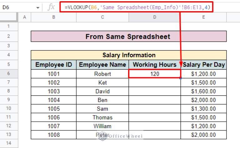 How to VLOOKUP Between Two Google Sheets (2 Ideal Examples)