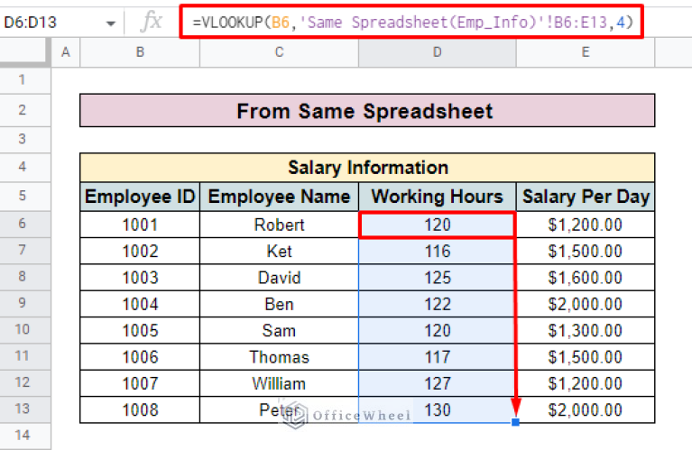 How to VLOOKUP Between Two Google Sheets (2 Ideal Examples)