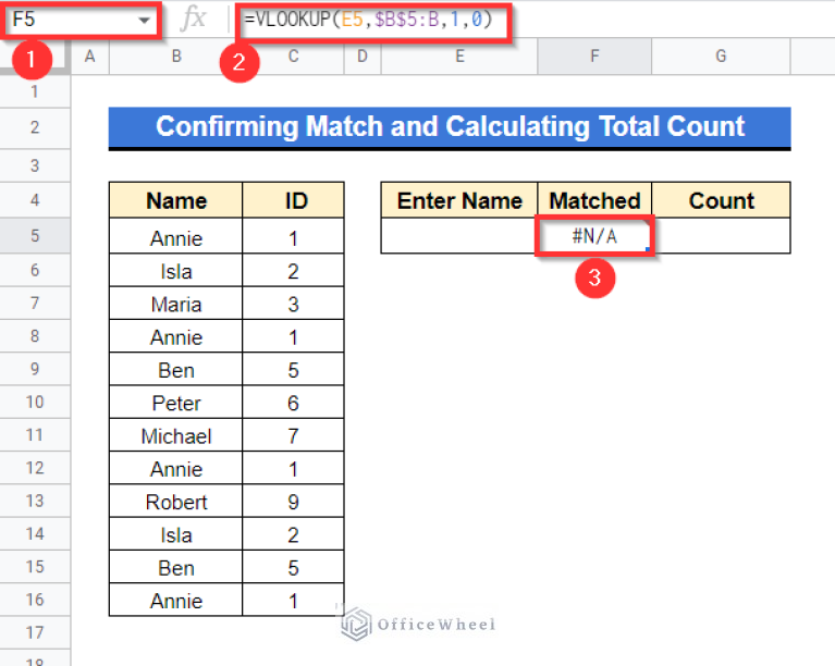 How to Use VLOOKUP with COUNTIF Function in Google Sheets