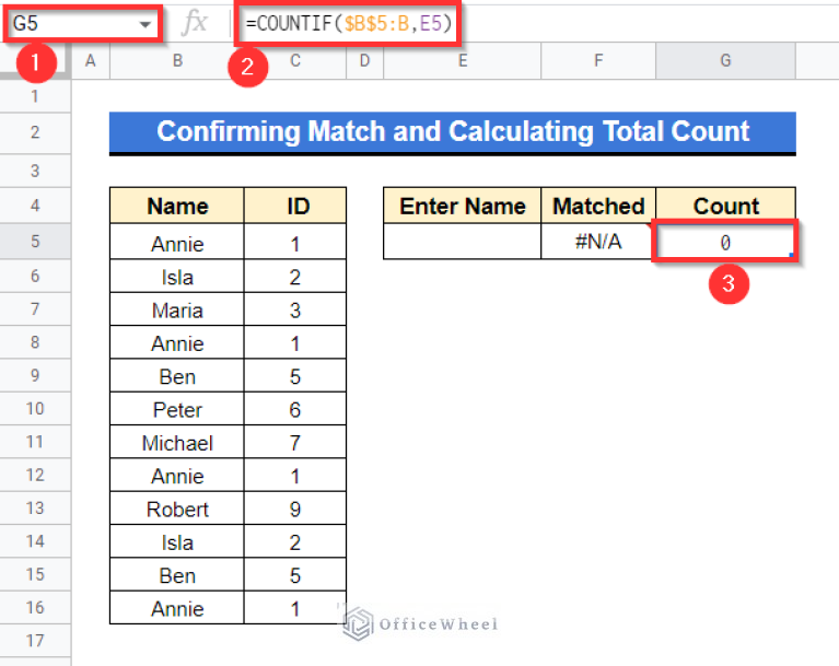How to Use VLOOKUP with COUNTIF Function in Google Sheets
