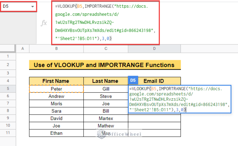 VLOOKUP with IMPORTRANGE Function in Google Sheets