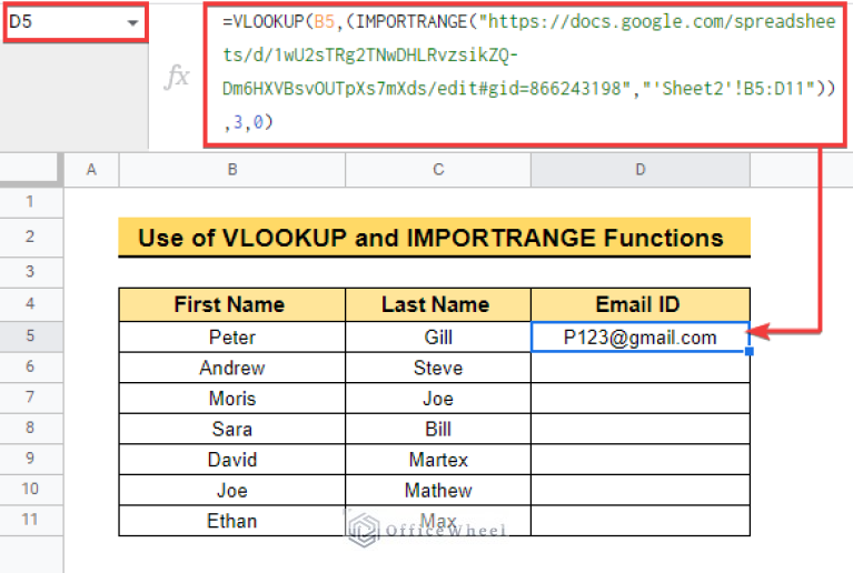 VLOOKUP with IMPORTRANGE Function in Google Sheets