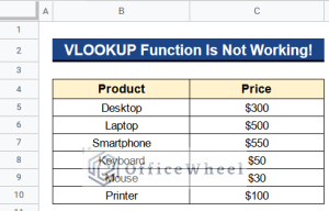 [Solved!] VLOOKUP Function Is Not Working in Google Sheets