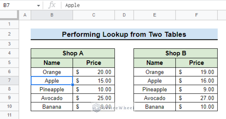 Vlookup With If Statement Google Sheets