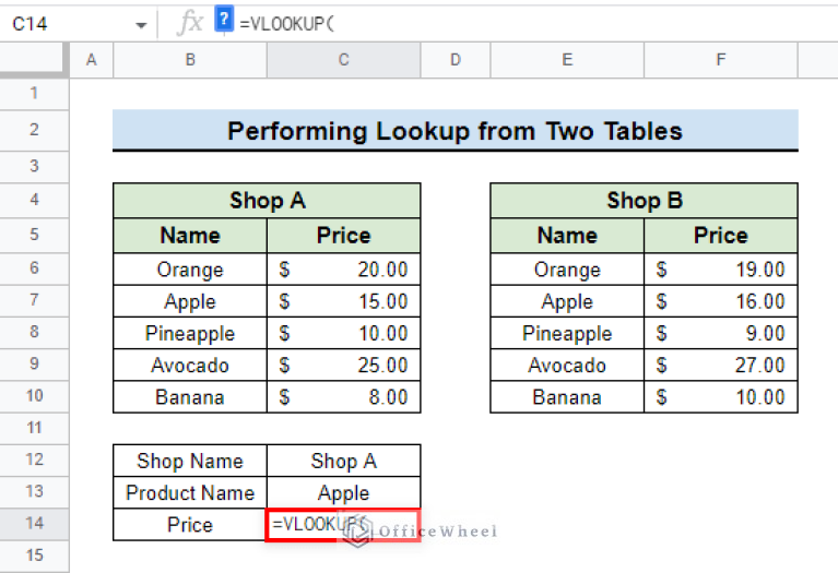 How to Use VLOOKUP with IF Statement in Google Sheets