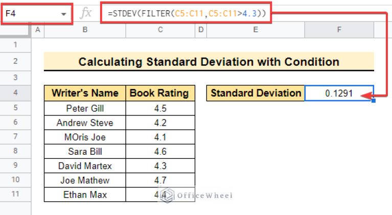 How to Calculate Standard Deviation in Google Sheets