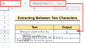 Use REGEXEXTRACT Function Between Two Characters in Google Sheets