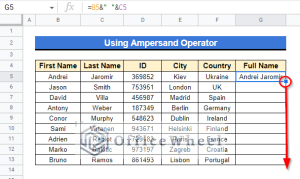 How to Add Space with CONCATENATE in Google Sheets