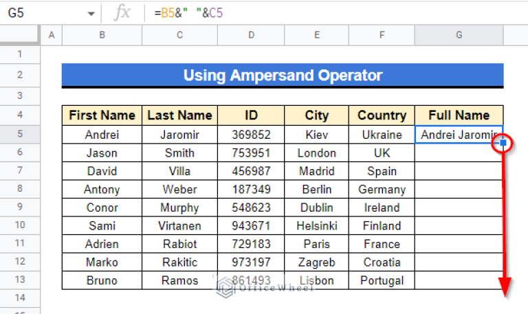 How to Add Space with CONCATENATE in Google Sheets