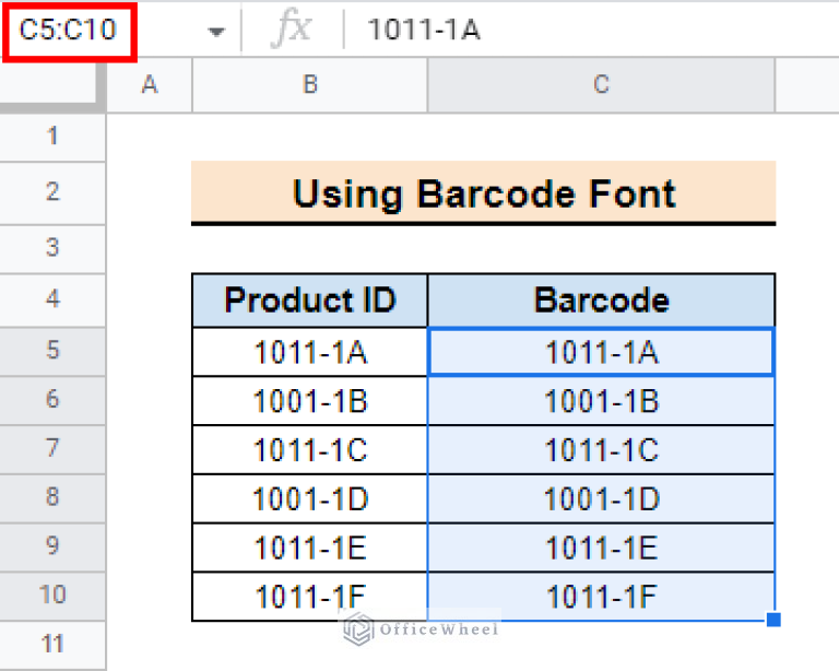 How to Apply Barcode Font in Google Sheets (With Easy Steps)
