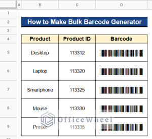 How to Make Bulk Barcode Generator in Google Sheets